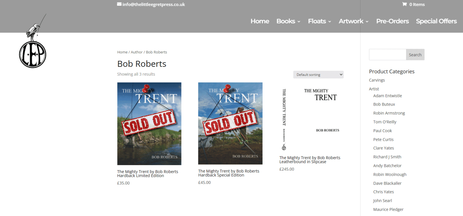 SOLD OUT! - Bob Roberts – Fishing information for the complete angler